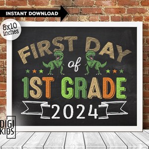 First Day of 1st Grade Printable Sign - Boys 1st Day of School ...