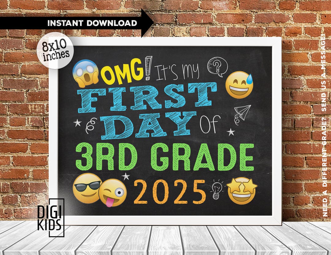 3rd Grade First Day of School Sign - First Day of 3rd Grade Printable ...