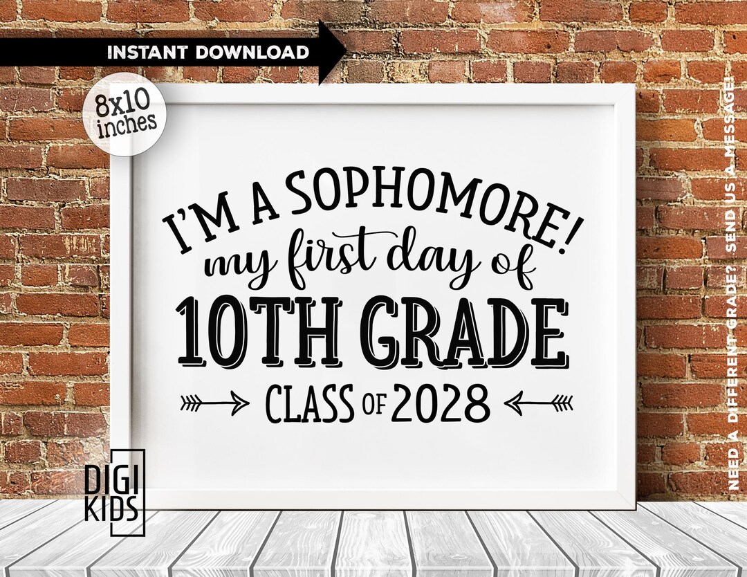 First Day of Sophomore Year Sign - 1st Day of High School 2025-2026 ...