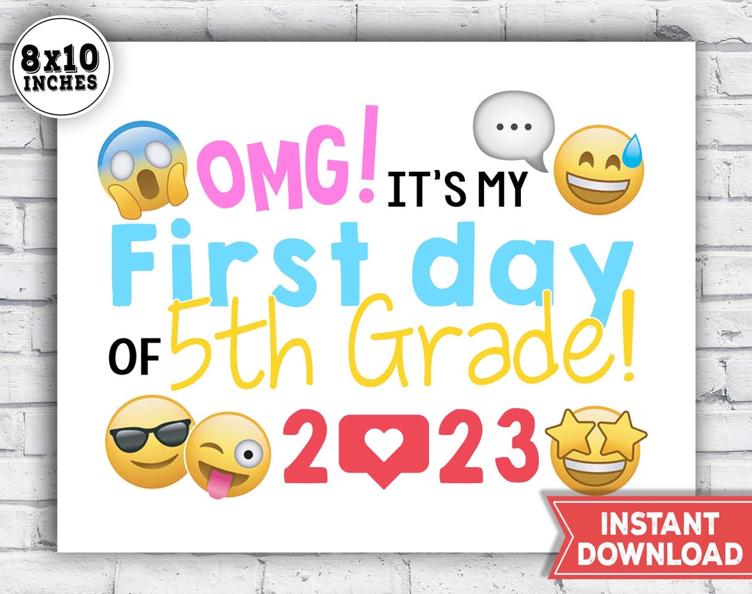 1st Day of 5th Grade Sign 2023 - First Day of School Sign - 1st Day of ...