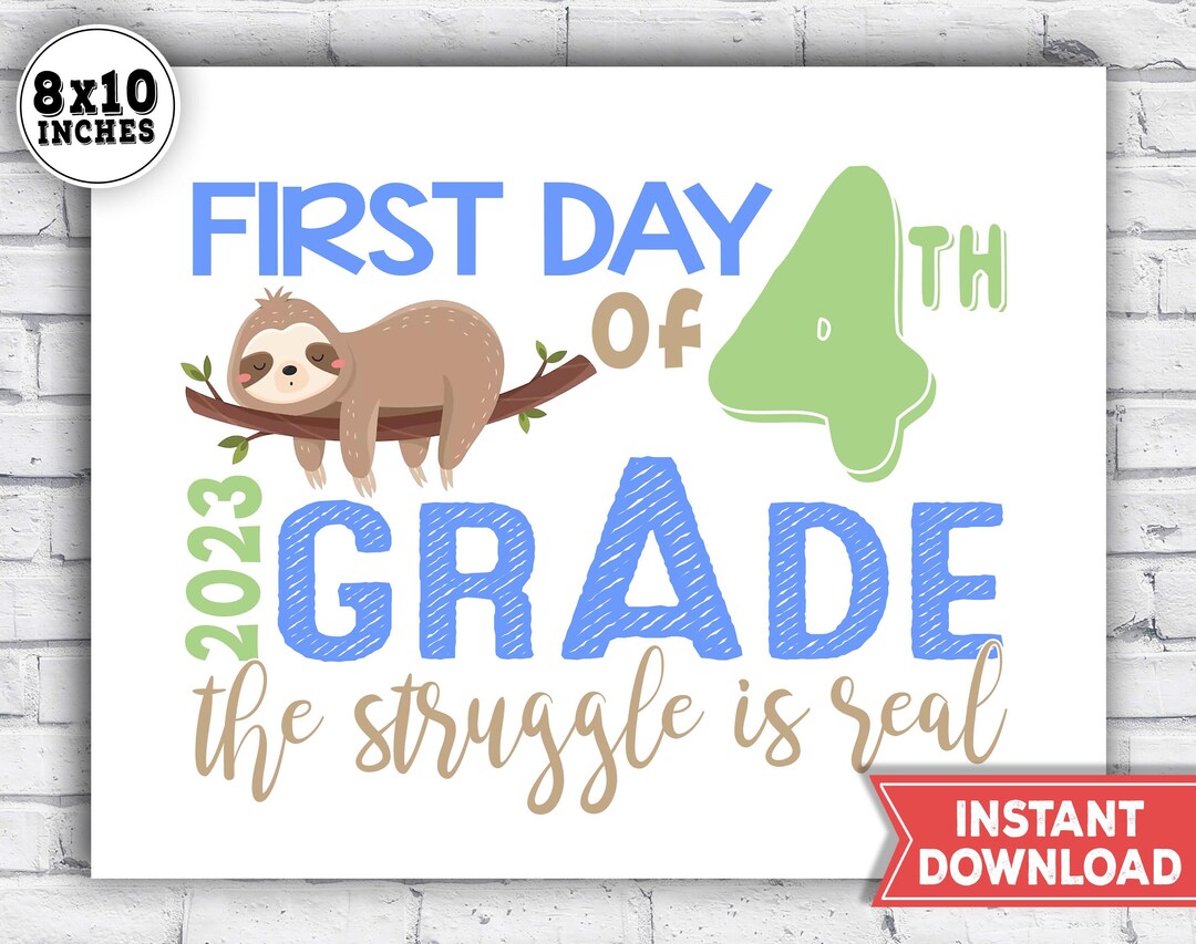 1st Day of 4th Grade Sign 2023 First Day of School Sign First Day of ...