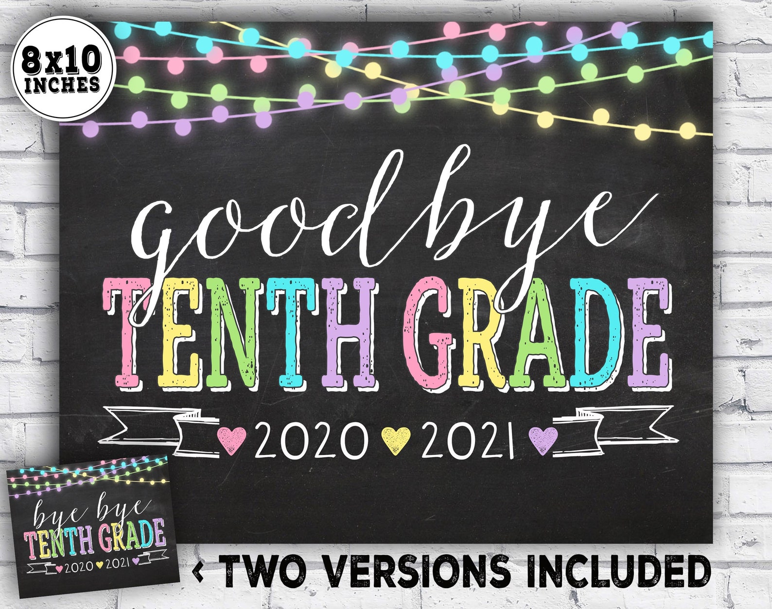 Last Day of 10th Grade Sign Last Day of School Sign 2021 - Etsy