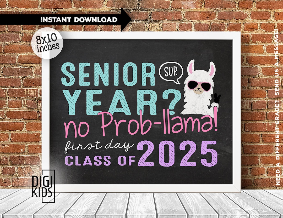 Senior Year Sign 2024 - First Day of High School Sign - 1st Day of 12th ...