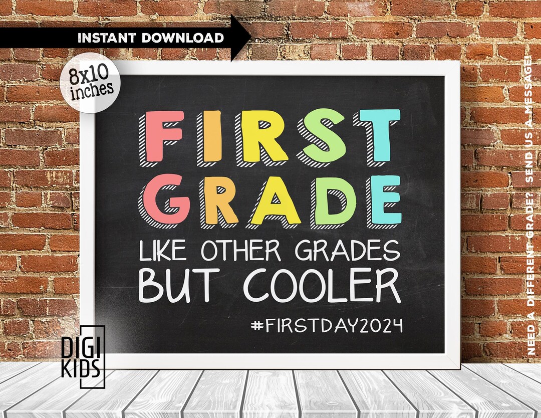 First Day of 1st Grade Sign 2024 - 1st Day of School Sign - 1st Grade ...