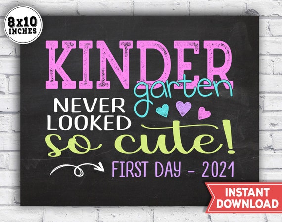 Announcements First Day of Kindergarten sign Back to School Sign 1st ...