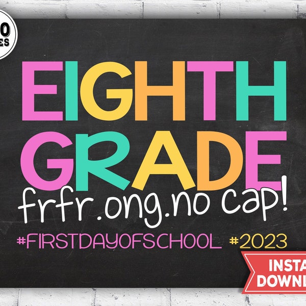 First Day of 8th Grade - Etsy
