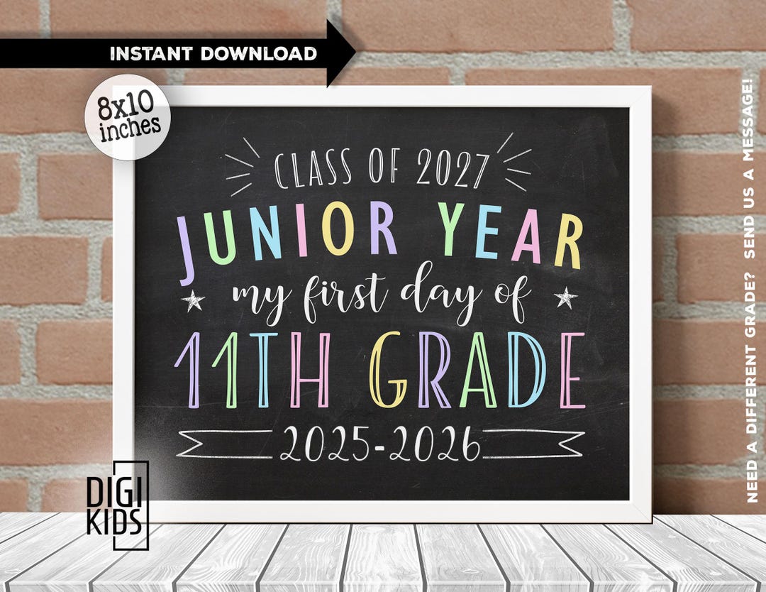 First Day of Junior Year Sign - 1st Day of High School 2025-2026 ...