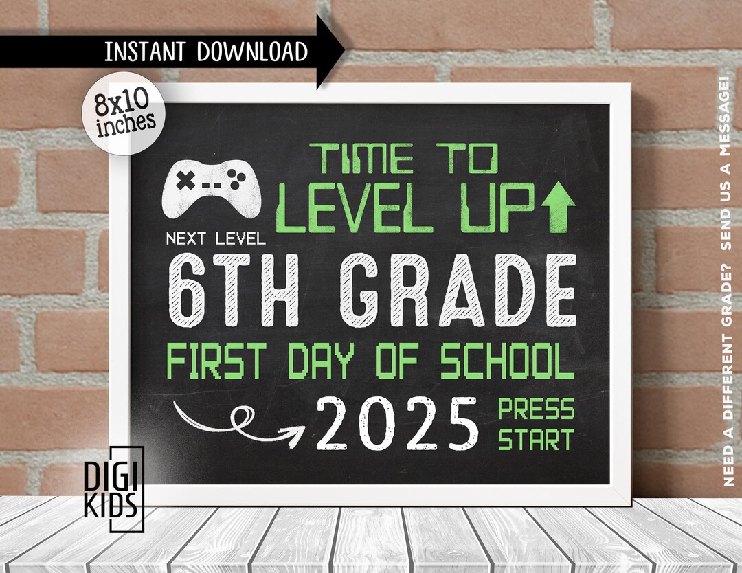 1st Day of 6th Grade Sign 2025 - 1st Day of Junior High Sign - Back to ...