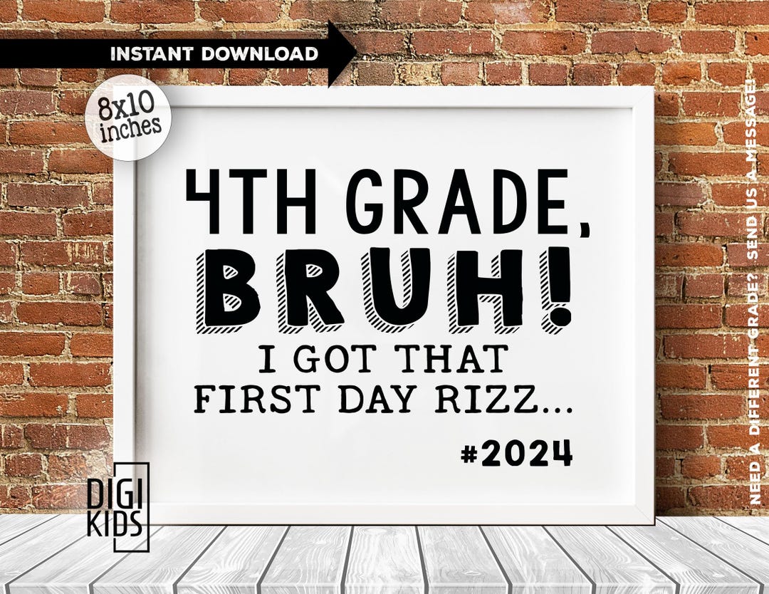 1st Day of School Sign - First Day of 4th Grade Sign 2024 - 4th Grade ...