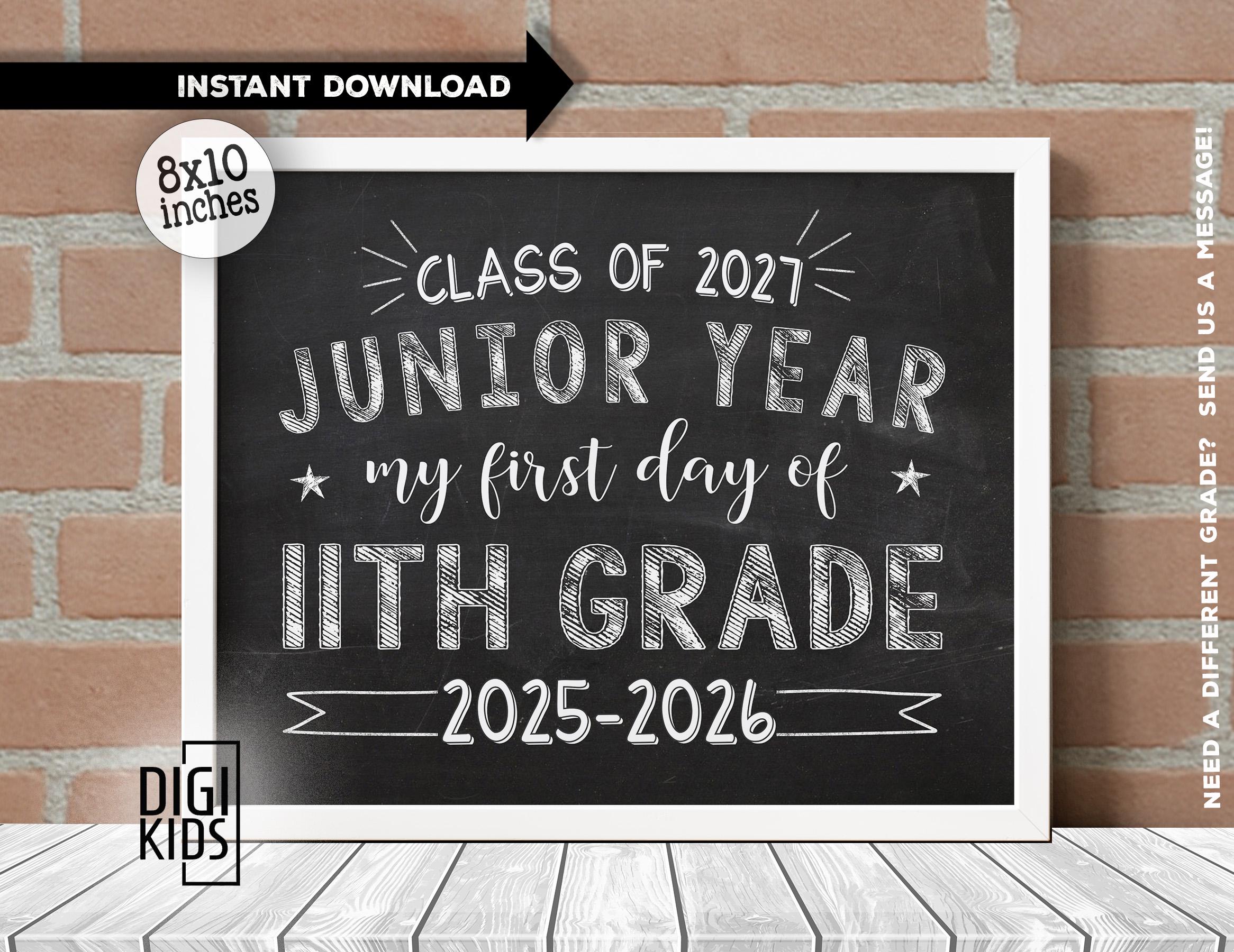First Day of Junior Year Sign - 1st Day of High School 2025-2026 ...
