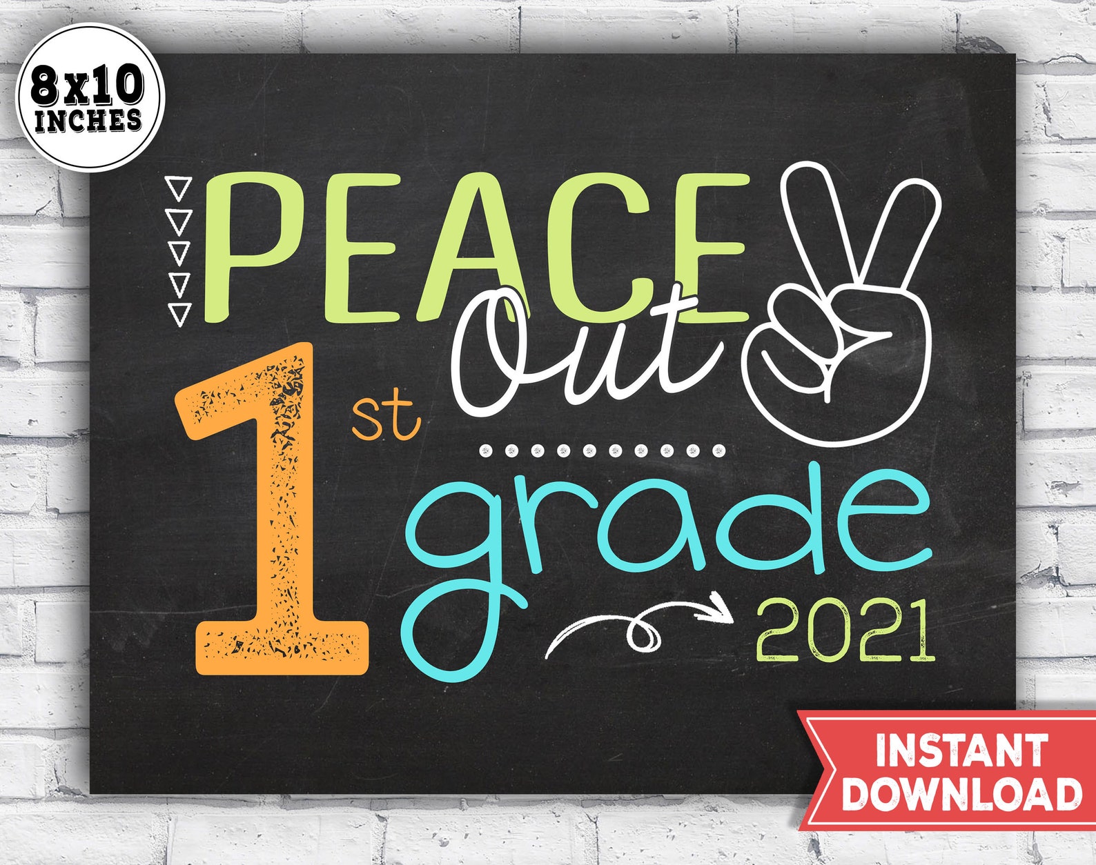 Last day of school sign 1st grade printable sign 2021 | Etsy