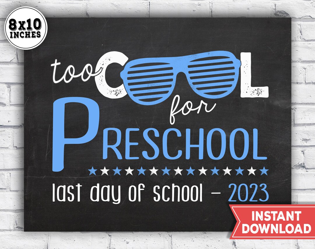 Last Day of Preschool Sign 2023 Last Day of School Board - Etsy