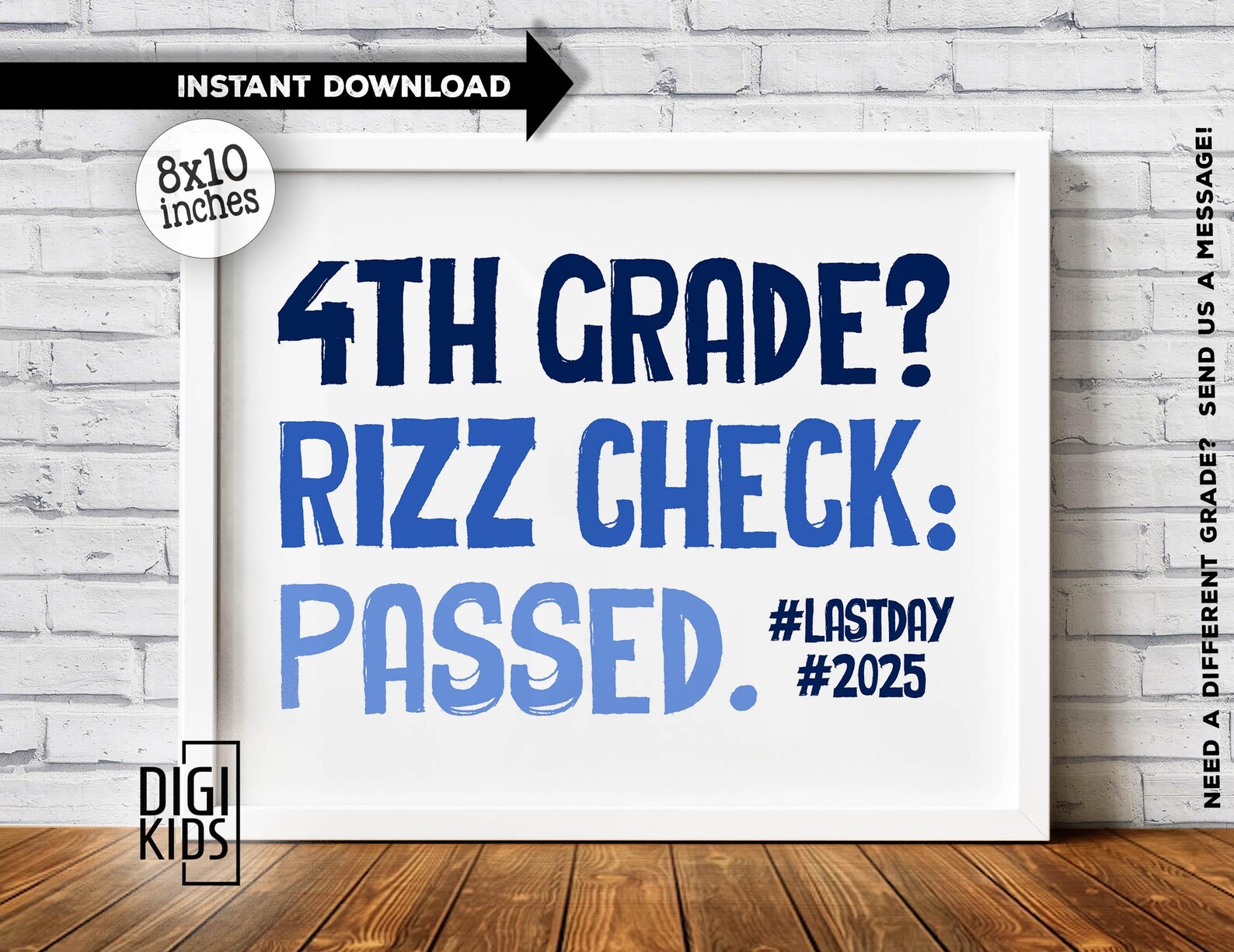 4th Grade Printable Sign 2025 - Last Day of School Sign - 4th Grade ...