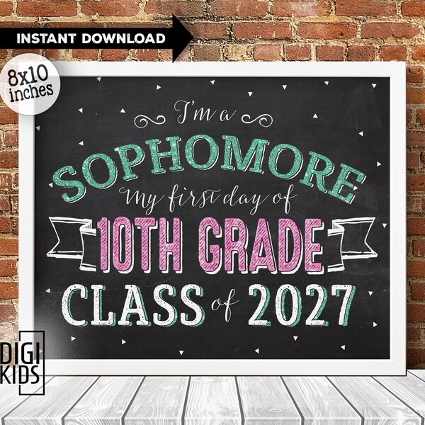 First Day Of Sophomore Year Sign 2024 1st Day Etsy