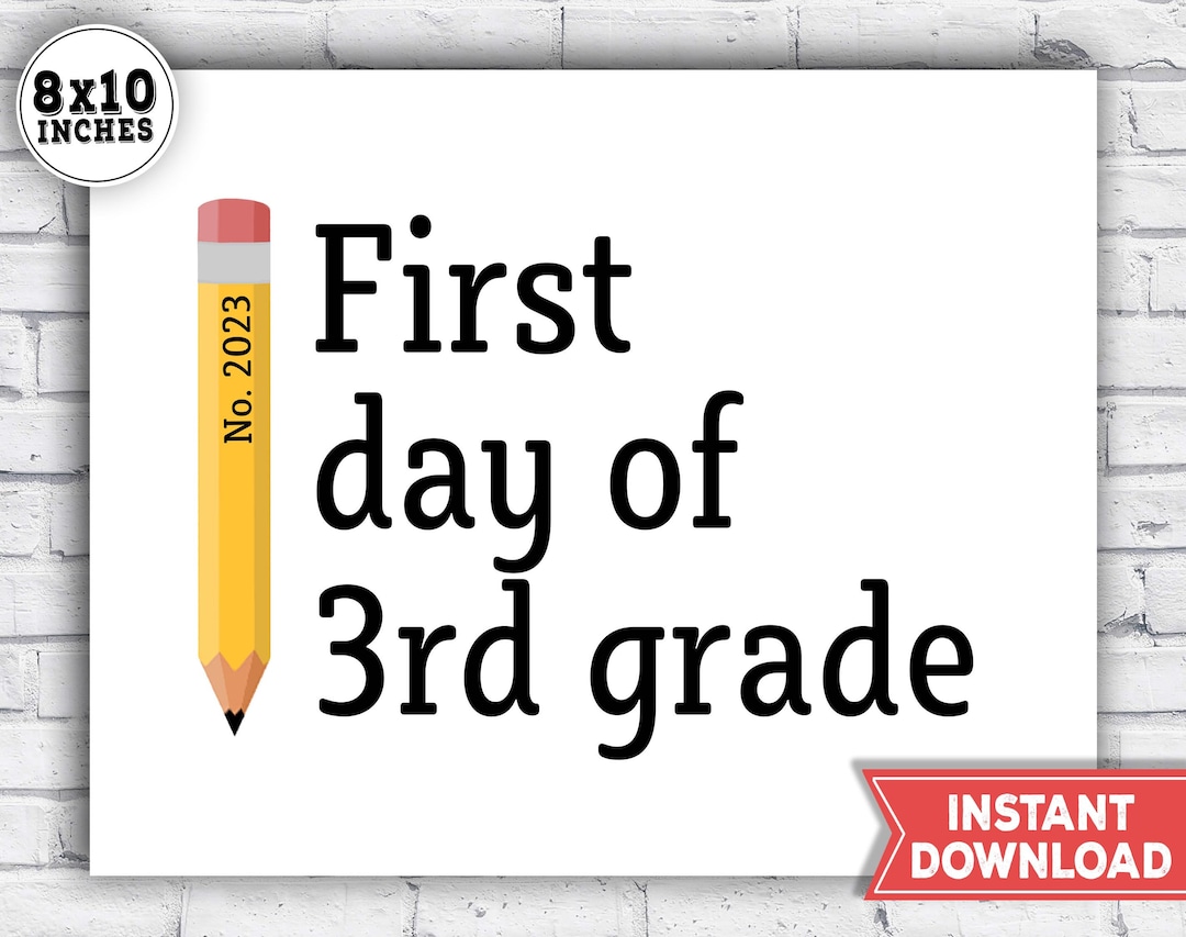 First Day of 3rd Grade Sign 2023 1st Day of School Sign 1st Day of 3rd ...