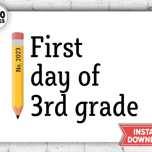 3rd Grade Sign - Etsy