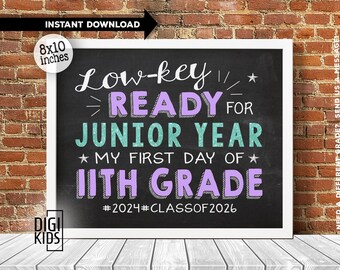 First Day of 11th Grade Printable - Etsy