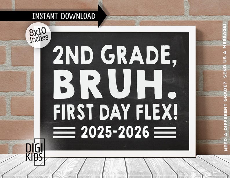 First Day of 2nd Grade Sign - First Day of School Sign 2025 - Printable ...