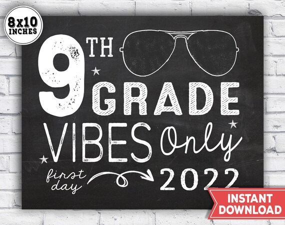 First Day of 9th Grade Sign First Day of High School Sign - Etsy