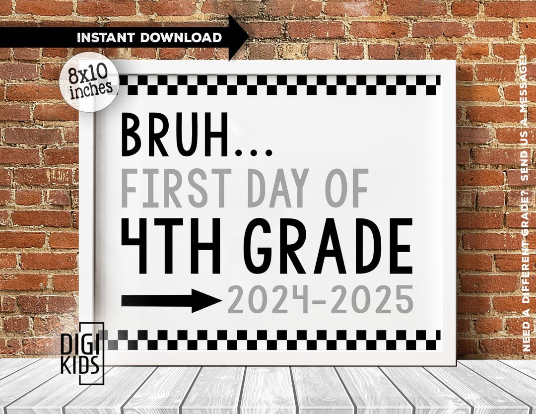 First Day of 4th Grade Sign 2024 - 1st Day of School Sign - 4th Grade ...