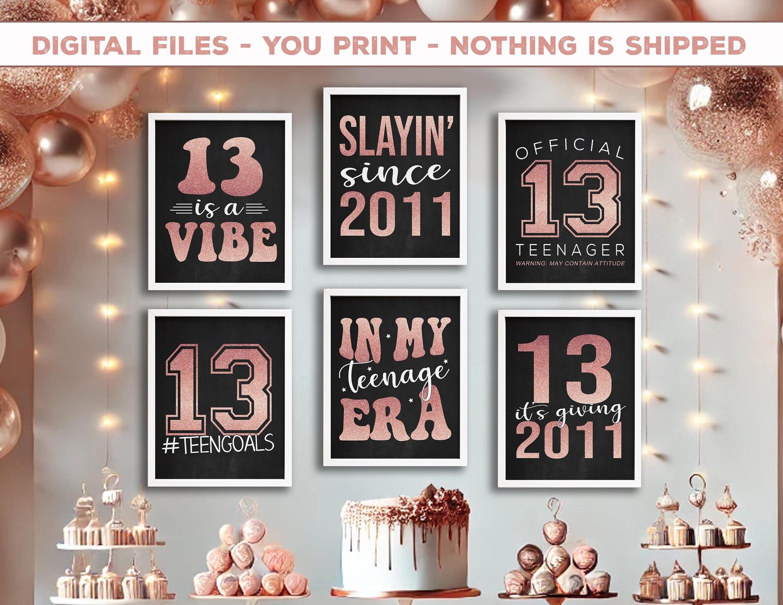 13th Birthday Party Decorations - 13th Birthday Printable Signs for ...