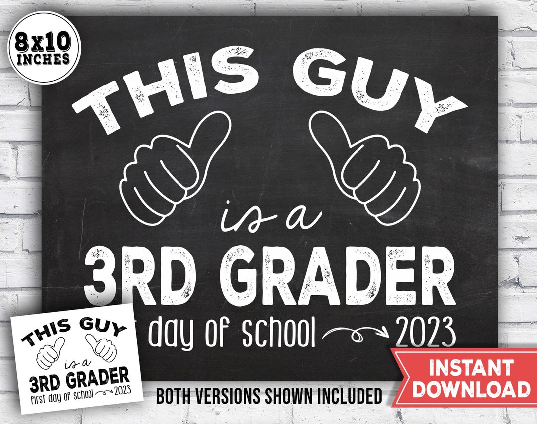 First Day of 3rd Grade Sign 2023 1st Day of School Sign 3rd Grade ...