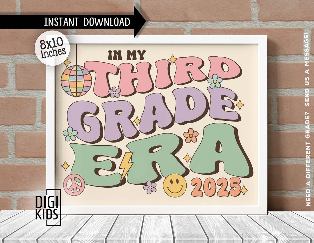 First Day of 3rd Grade Sign - 1st Day of School Printable Sign 2025 ...