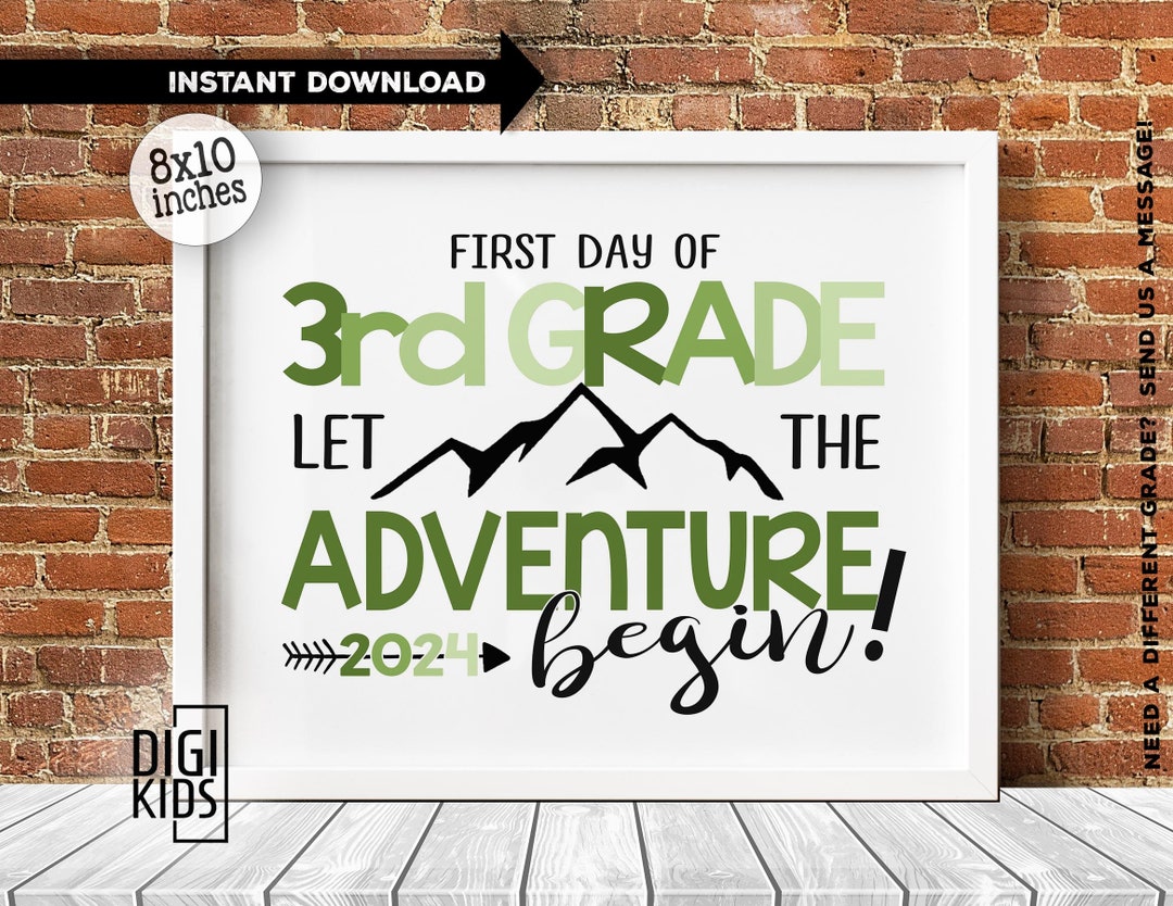 First Day of 3rd Grade Sign 2024 - 1st Day of School Sign - 3rd Grade ...