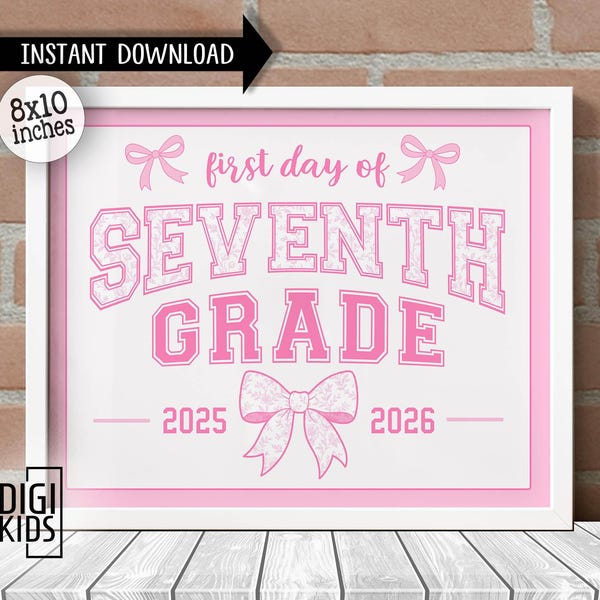 7th Grade Sign - Etsy