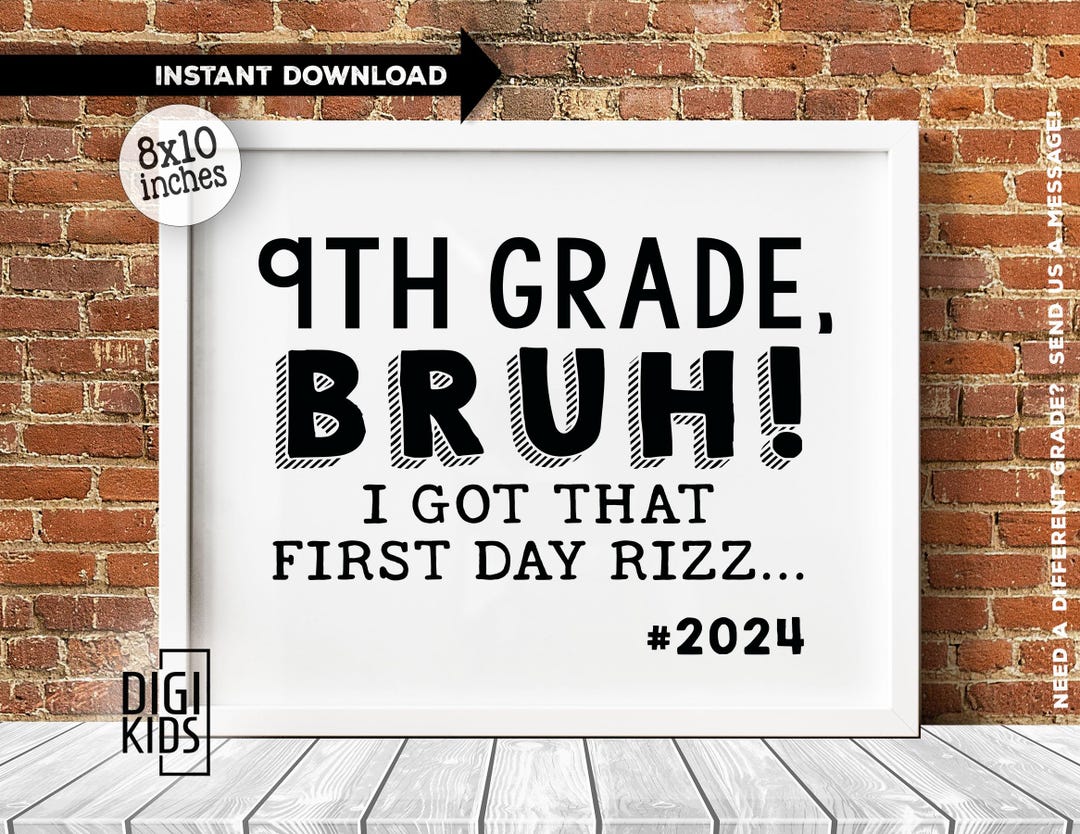 1st Day of School Sign - First Day of 9th Grade Sign 2024 - 9th Grade ...