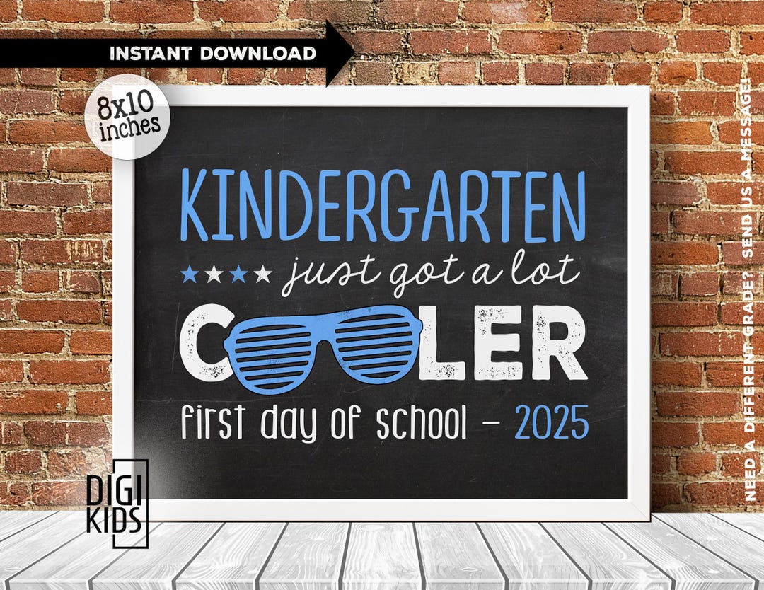 First Day of Kindergarten Sign 2025 - 1st Day of School Sign ...