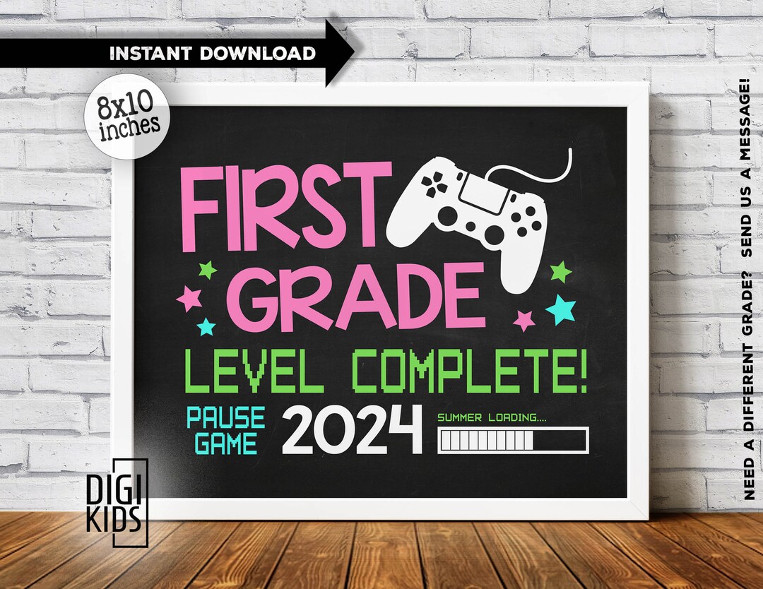 Last Day of 1st Grade Sign 2024 Last Day of School Sign First Grade ...
