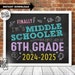 Last First Day of Middle School Sign 1st Day of Middle School Sign 2024 ...
