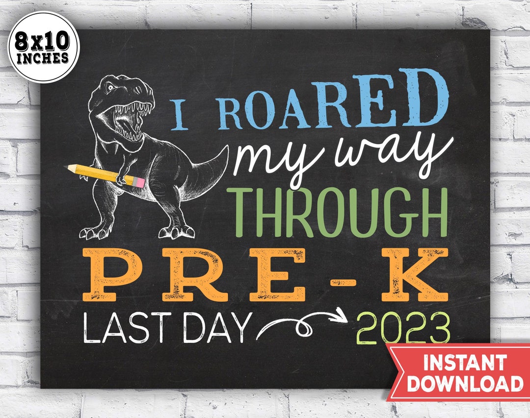 Last Day of Pre K Sign Last Day of School PRINTABLE Sign - Etsy