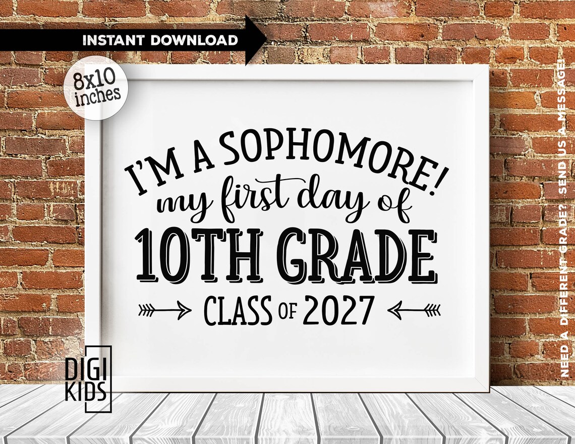 First Day of Sophomore Year Sign 1st Day of High School 2024-2025 ...