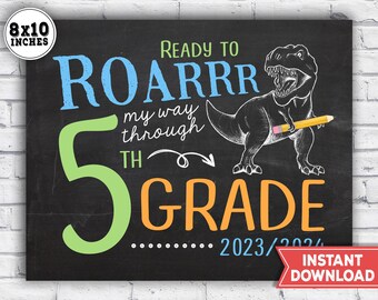 First Day of Fifth Grade Sign Instant Download Print Yourself, First ...