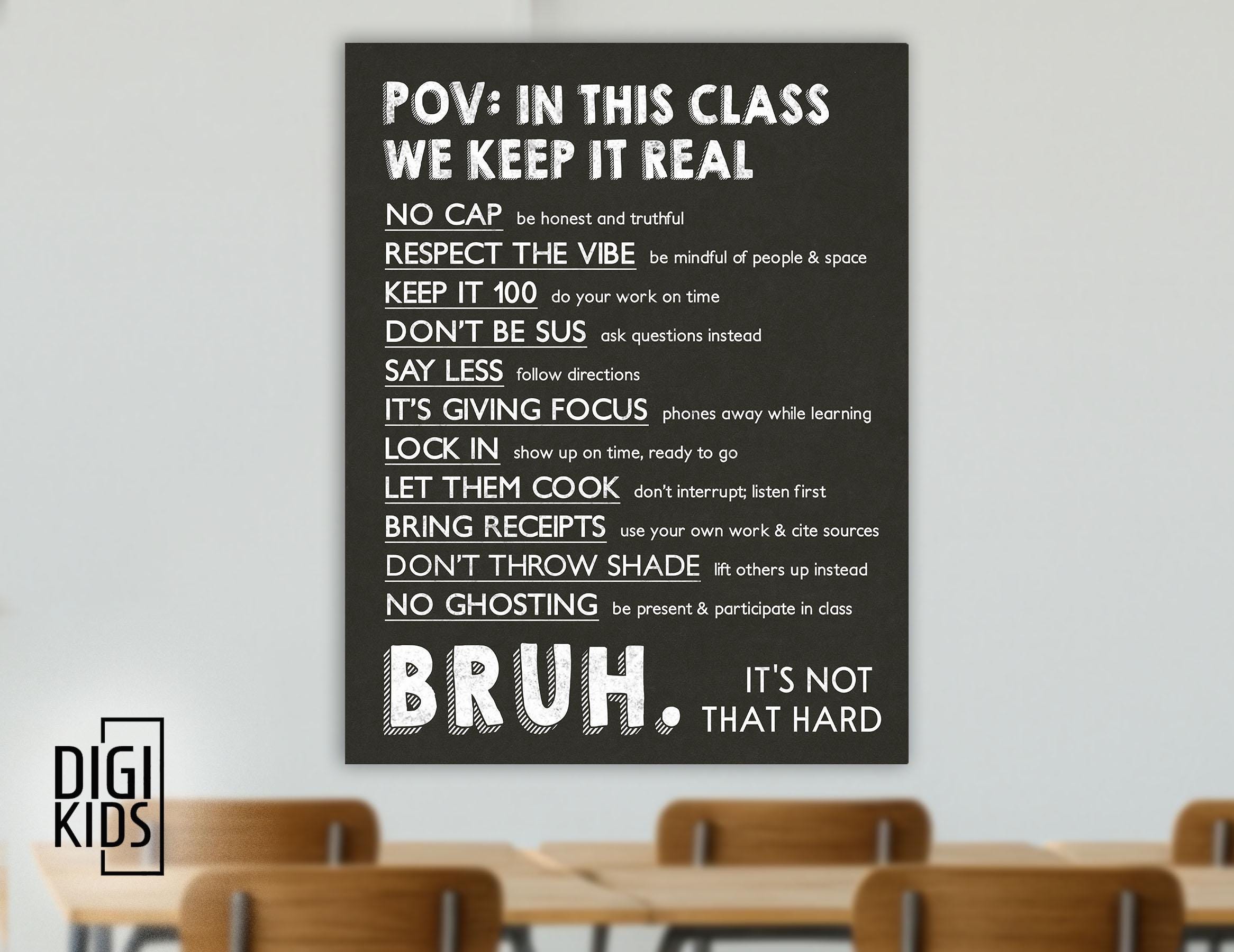 Classroom Rules Poster Print– Gen Z Class Rules - Middle & High School ...