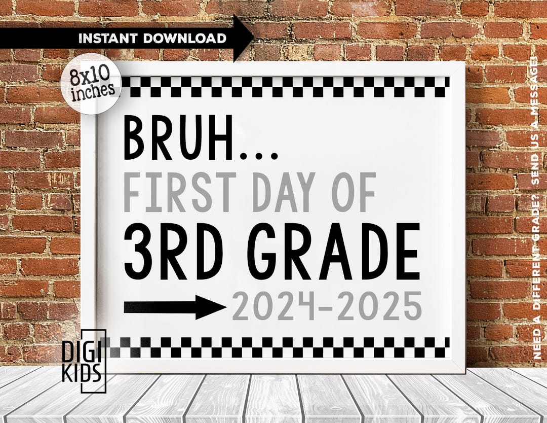First Day of 3rd Grade Sign 2024 - 1st Day of School Sign - 3rd Grade ...