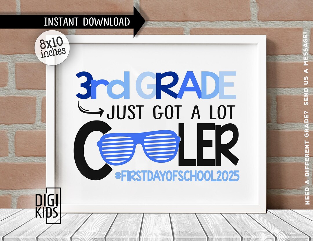 First Day of 3rd Grade Sign 2025 - 1st Day of School Sign - 3rd Grade ...