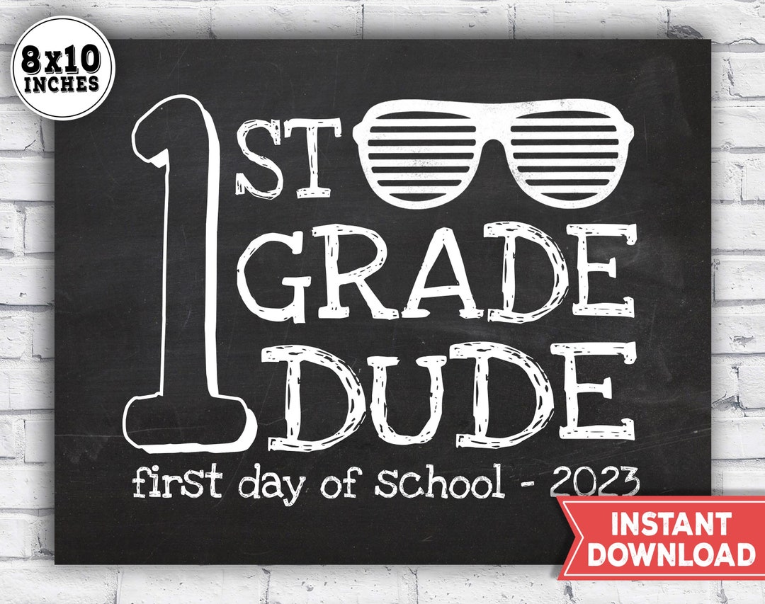 First Day of 1st Grade Sign 2023 - 1st Day of School Sign - 1st Grade ...