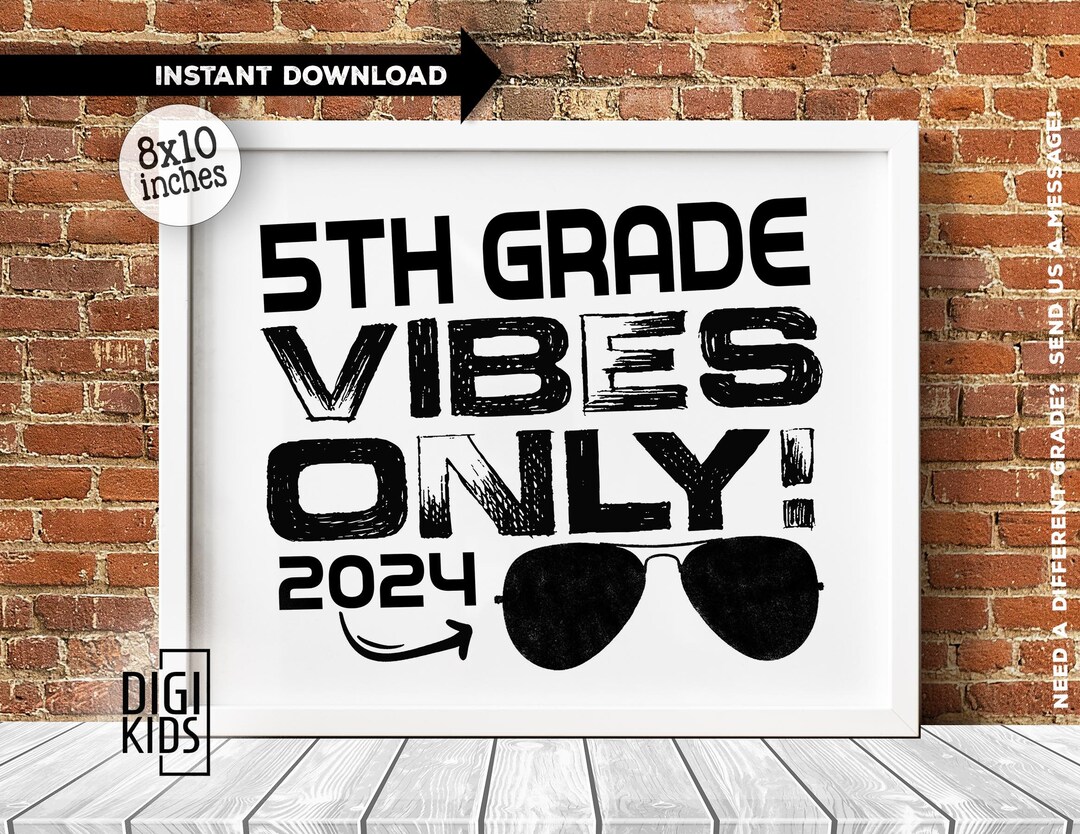 5th Grade First Day of School Sign - First Day of 5th Grade Poster ...