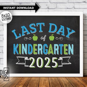Last Day of Kindergarten Sign - Last Day of School Sign 2025 ...