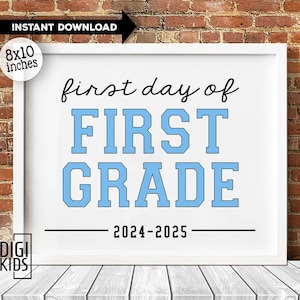 First Day of 1st Grade Sign - First Day of School Sign - Printable 1st ...