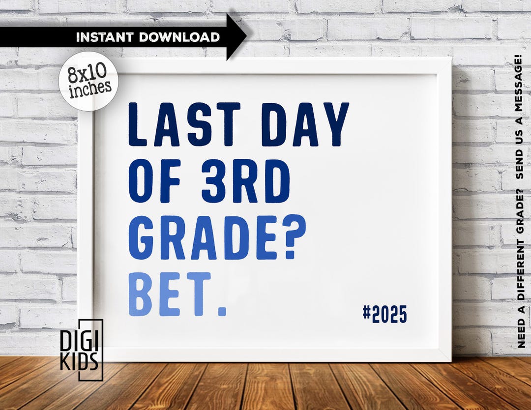 Last Day of 3rd Grade Sign 2025 - 3rd Grade Printable Sign - 3rd Grade ...