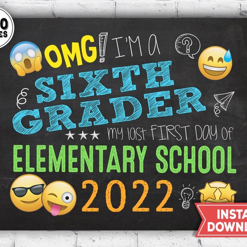 First Day of Middle School Sign First Day of 6th Grade - Etsy