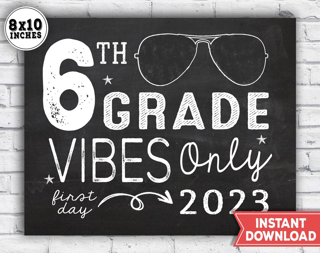 First Day of 6th Grade Sign First Day of School Sign 6th - Etsy