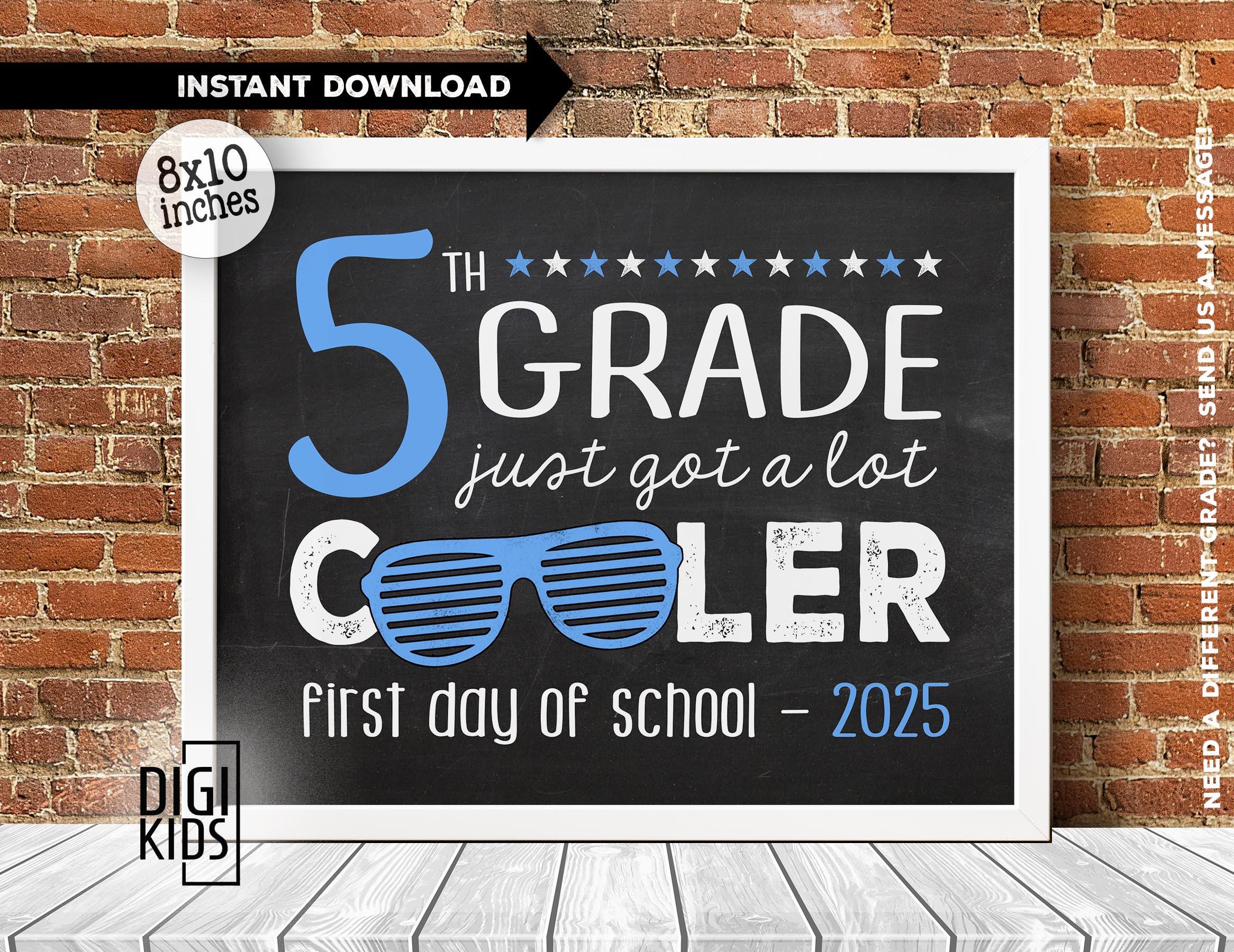First Day of 5th Grade Sign 2025 - 1st Day of School Sign - 5th Grade ...
