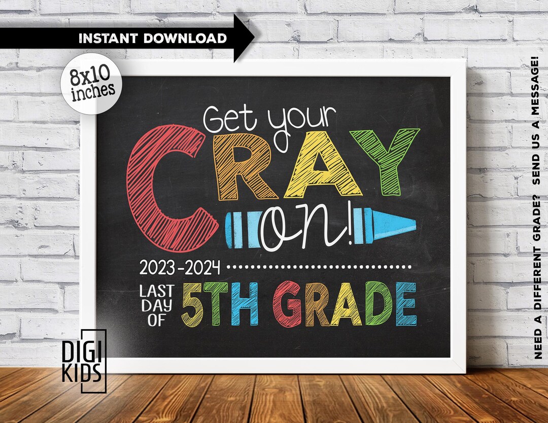 Last Day of 5th Grade Sign - Last Day of School Printable 2024 - 5th ...