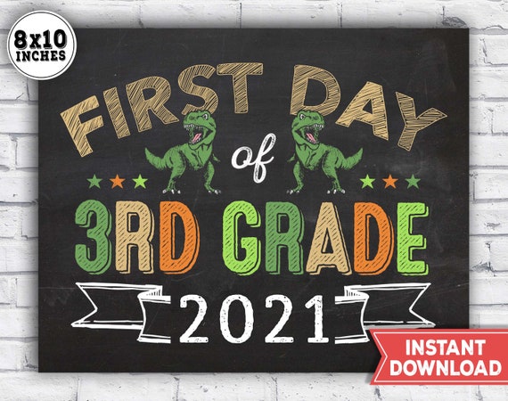 First Day of 3rd Grade Printable Sign Boys 1st Day of School - Etsy