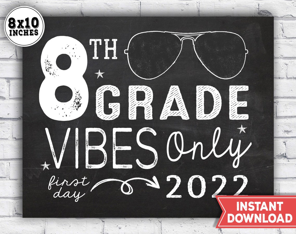 First Day of 8th Grade Sign First Day of School Sign 8th - Etsy